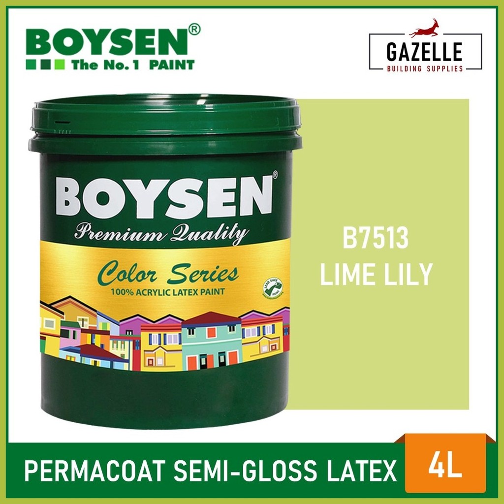 ← ┏ Boysen Color Series Permacoat Semi-Gloss Acrylic Latex Paint 4L 10 ...