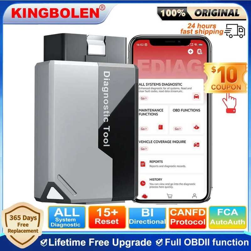 A A Kingbolen Ediag Elite Obd2 Scanner Full System Bi Directional 15