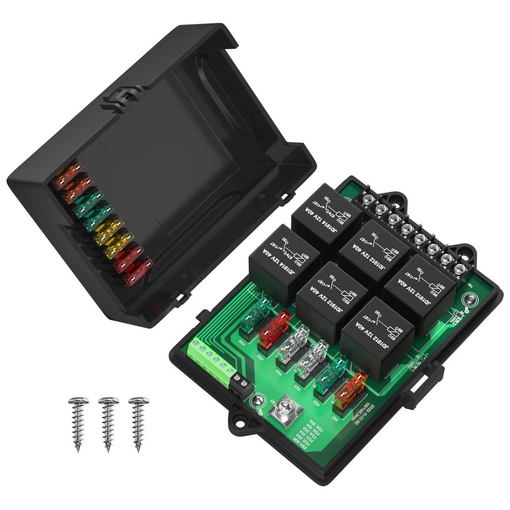 Relay Box Fuse Relay Box 12V Automotive Universal Fuse Panel with 6 Way ...