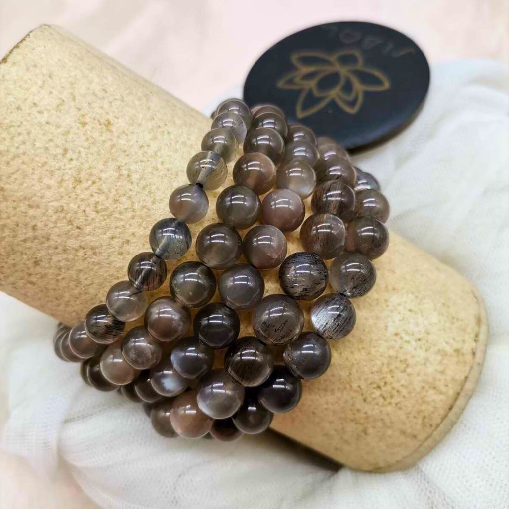 Black Moonstone Bracelet (New Moon Stone, New Beginnings) 6mm 8mm 15cm ...