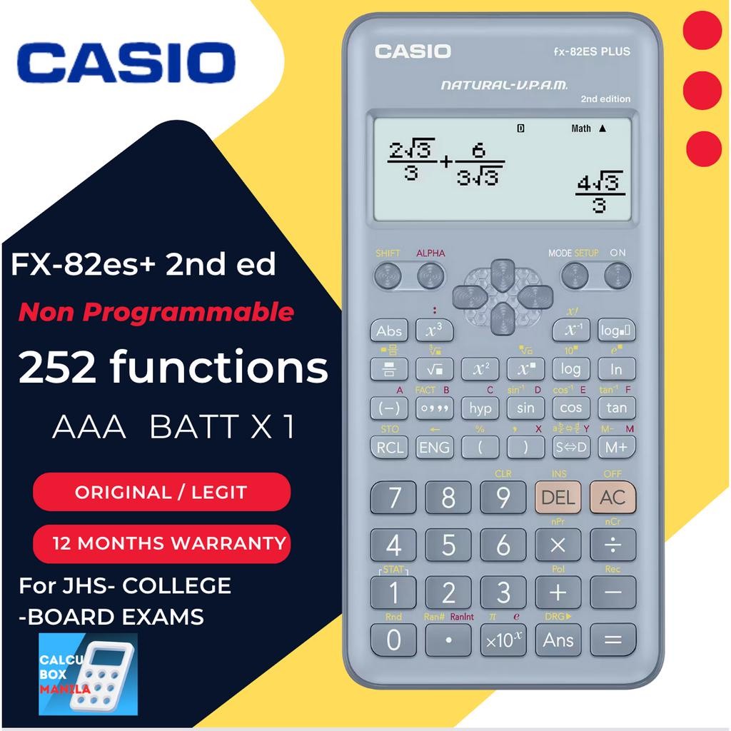 CASIO FX82ES PLUS 2ND EDITION SCIENTIFIC CALCULATOR BLUE COLOR ORIGINAL ...