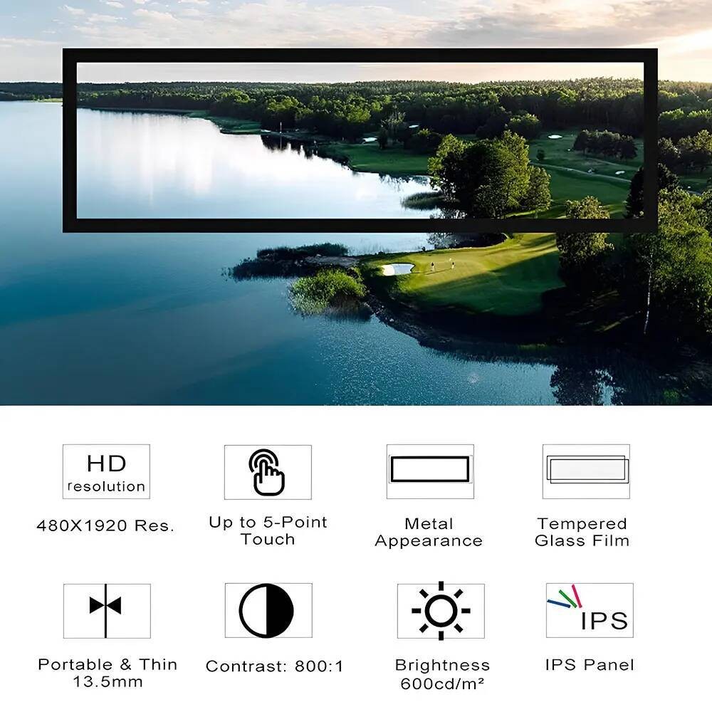 Inch 8.8 Long Strip LCD Screen 1920*480 HD-MI Driver Board Secondary ...