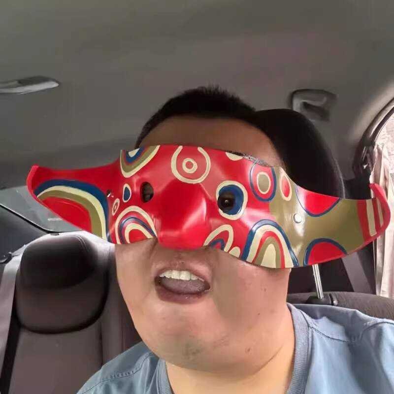 Wu Yanzu Mask Lake Resin Halloween Horror Costume Half Face Funny New ...