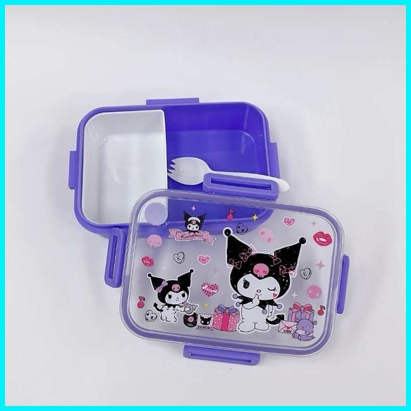 Cartoon Character Lunch Box With Spoon Kuromi Cinnamoroll Melody Kids ...