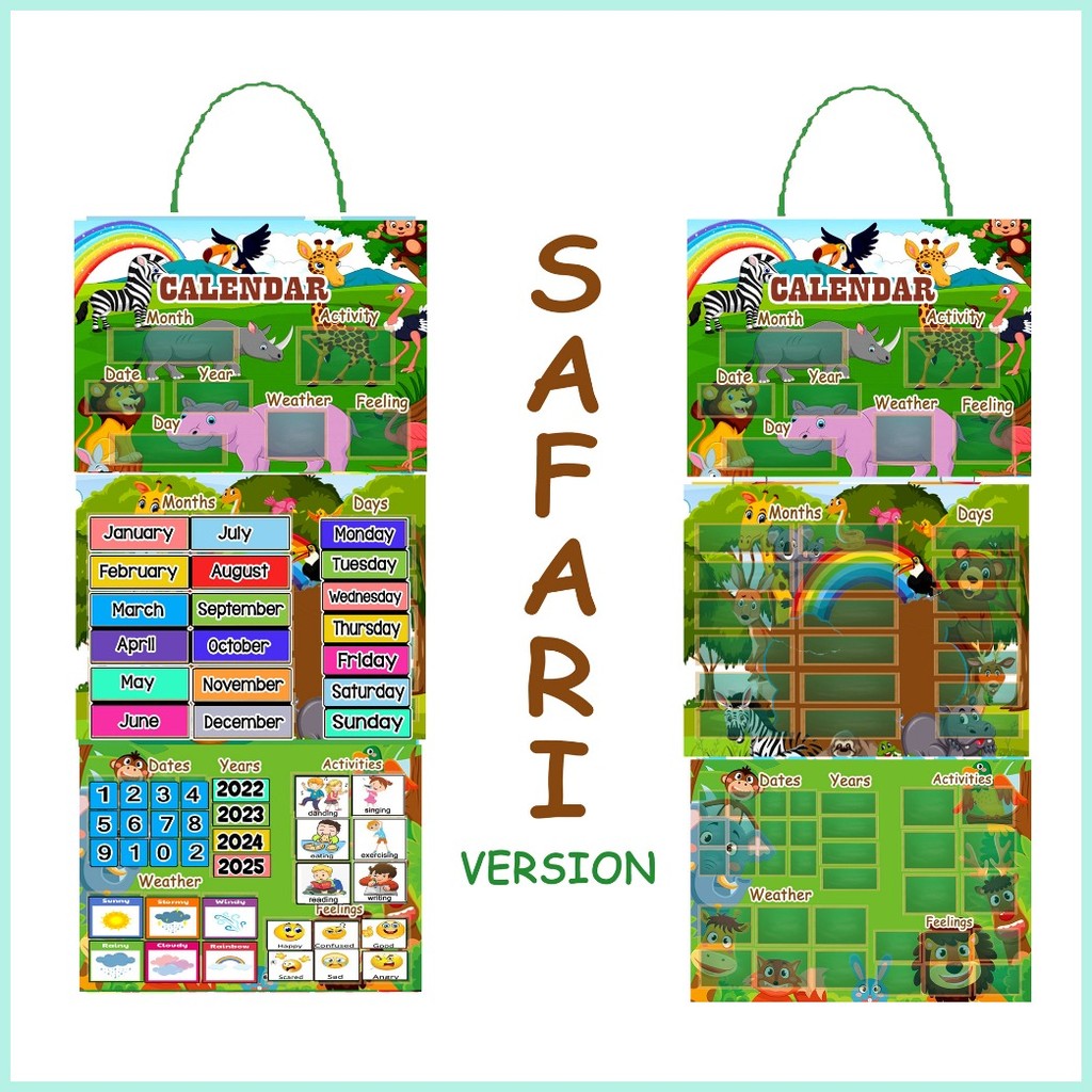 DIY Calendar for Teacher and Student SAFARI THEME | Shopee Philippines