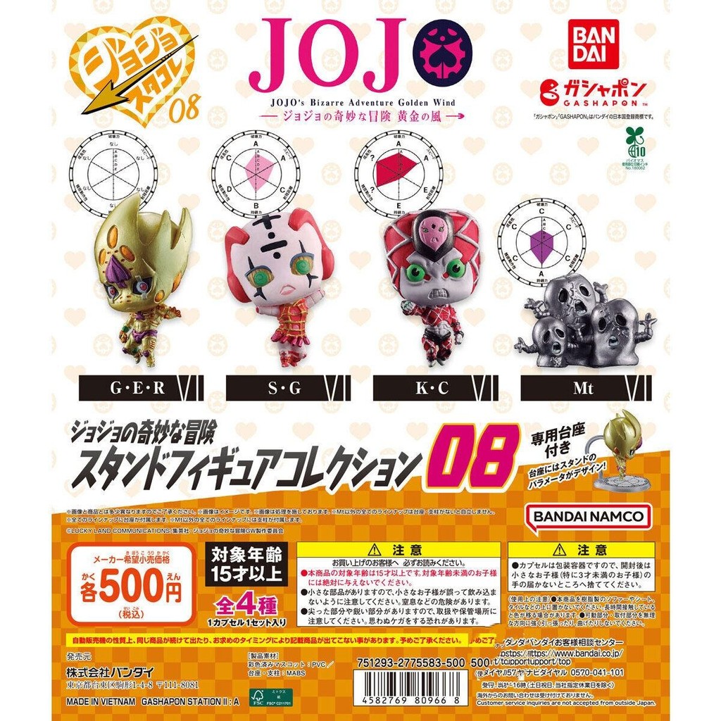 Ready Stock Japanese Genuine BANDAI Capsule Toy JOJO Bizarre Adventure ...