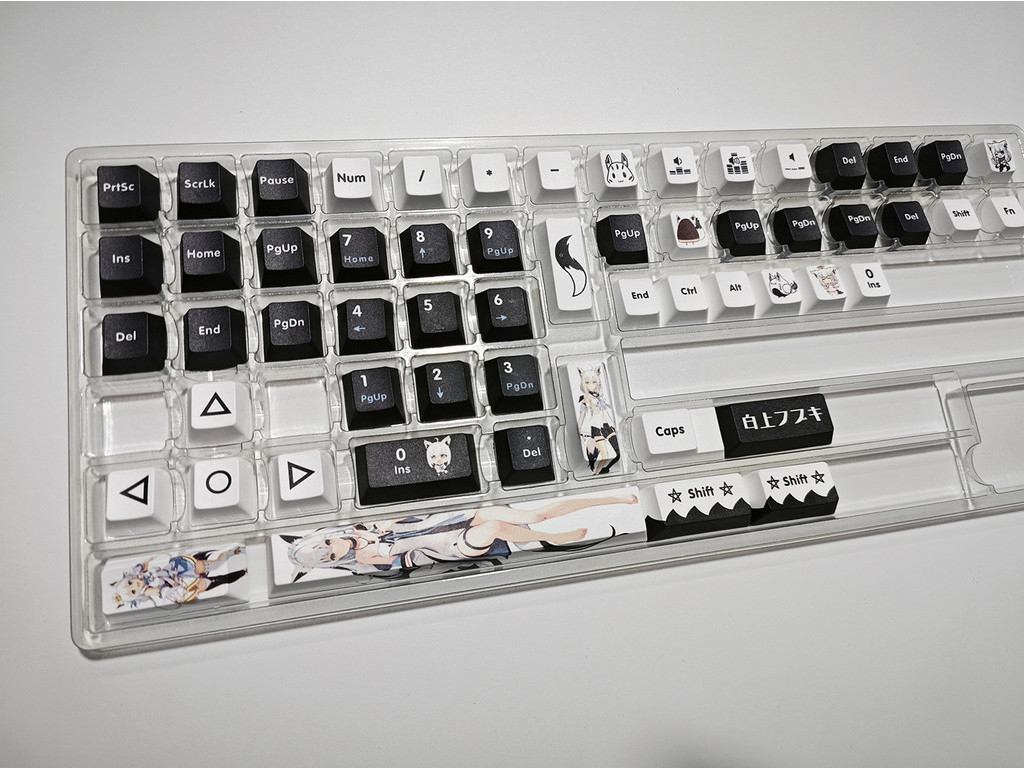 Hololive Shirakami Fubuki Keycap Cherry Profile 132 Keys PBT Five-sided ...