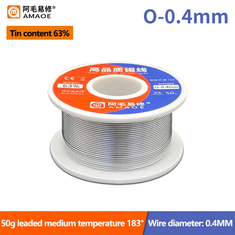 AMAOE Rosin Core Solder Wire 50g High Purity Sn63% Pb37% 183°C Melting ...