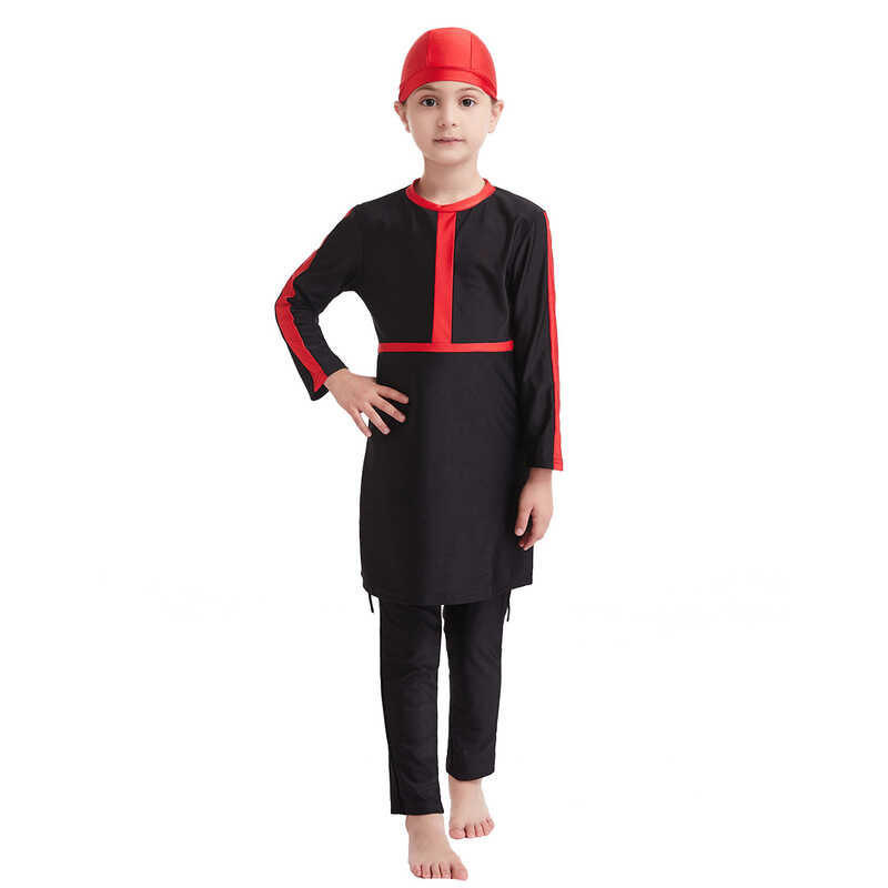 Muslim 3Pcs Girls Children Burkini Full Cover Conservative Arabian ...