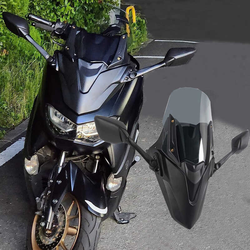 Bisikleta Windshield Windscreen na may Side Mirrors Para sa Yamaha ...