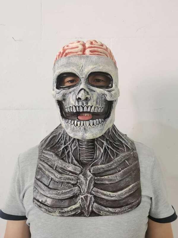 New Halloween 2023 Horror Mouth Movable Headgear Frightening Skeleton ...