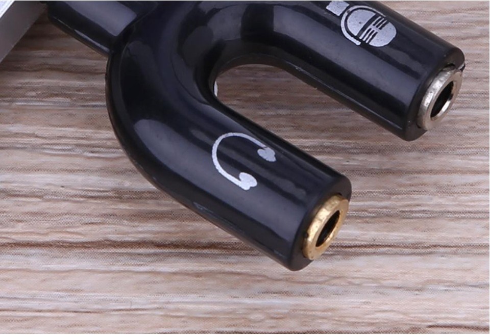 Y Dual audio splitter Headphone adapter Audio cable 3.5mm Microphone 2 ...