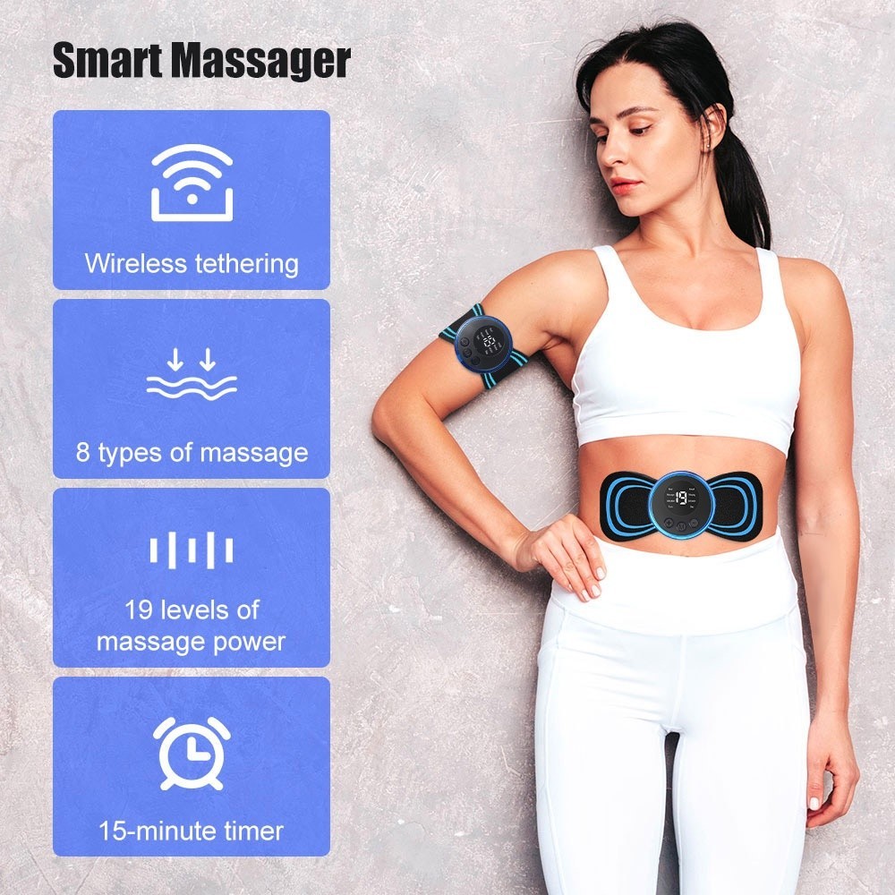 EMS Cervical Spine Massager Mini Electric Neck Massager Tens Low Pulse ...