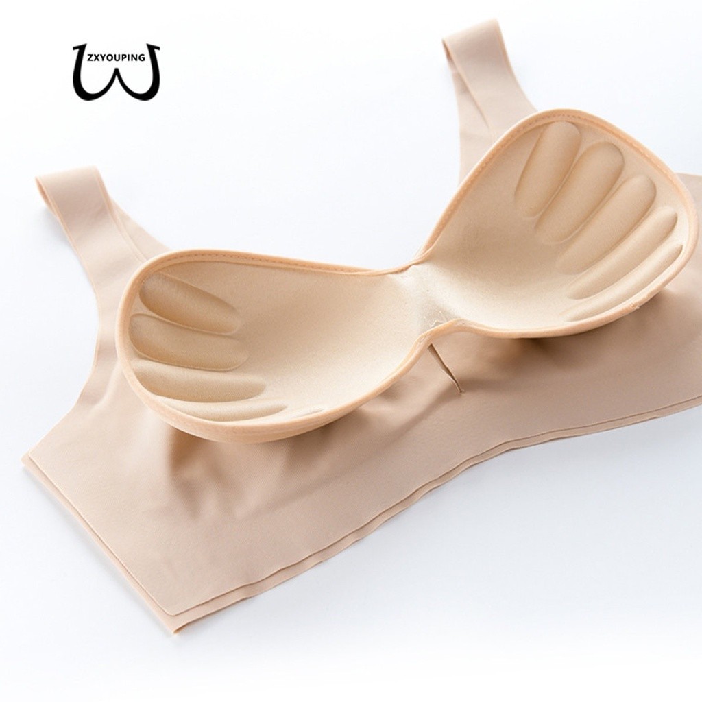 No Trace Underwear Women Sleeping Tank Top Bra Large Size Without Steel ...