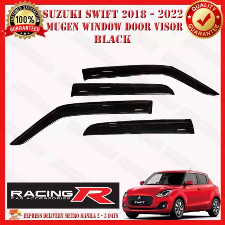 Swift 2018 To 2022 OEM Window Door Visor Black Rain / Sun Doorvisor ...