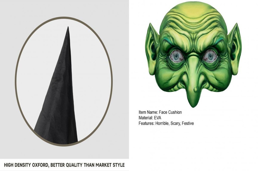 cowboy| Witch Hat with Face Cushion Halloween Costume Face Mask Spooky ...