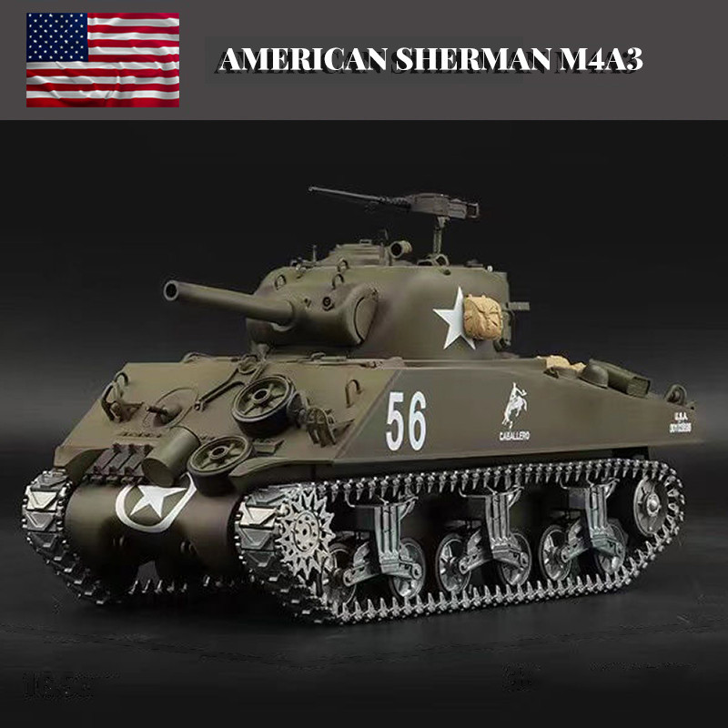 Henglong 3898-1 Metal M4A3 Main Tank RC Model US Sherman 1:16 Battle ...