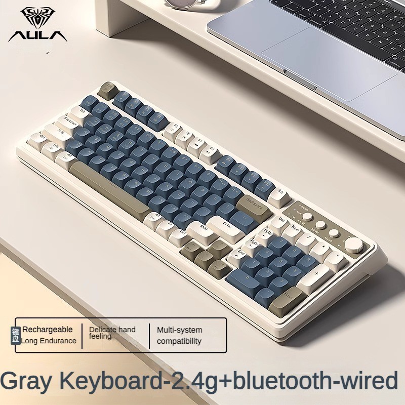 AULA S99 RGB Wireless 2.4G Bluetooth Wired Three-mode Keyboard ...
