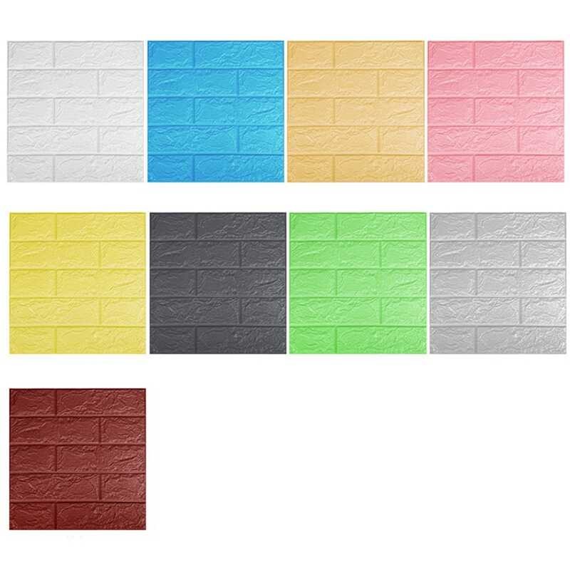 3D 30Pcs Self-Adhesive Brick Sticker DIY Waterproof Foam Wallpaper Room ...