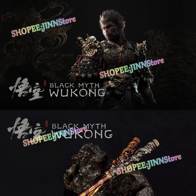 - JINN - Black Myth: WuKong Monkey King Bar Game Peripheral 35cm Metal Jingubang Weapon Model ...