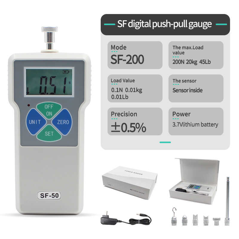 Digital Four Units Lb,N,Kg, Portable Pull Push Force Gauge Measuring ...