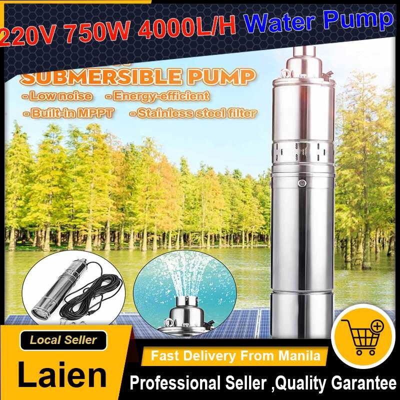 750W 220V 4000L/H Well Water Pump Stainless Steel Submersible Water ...