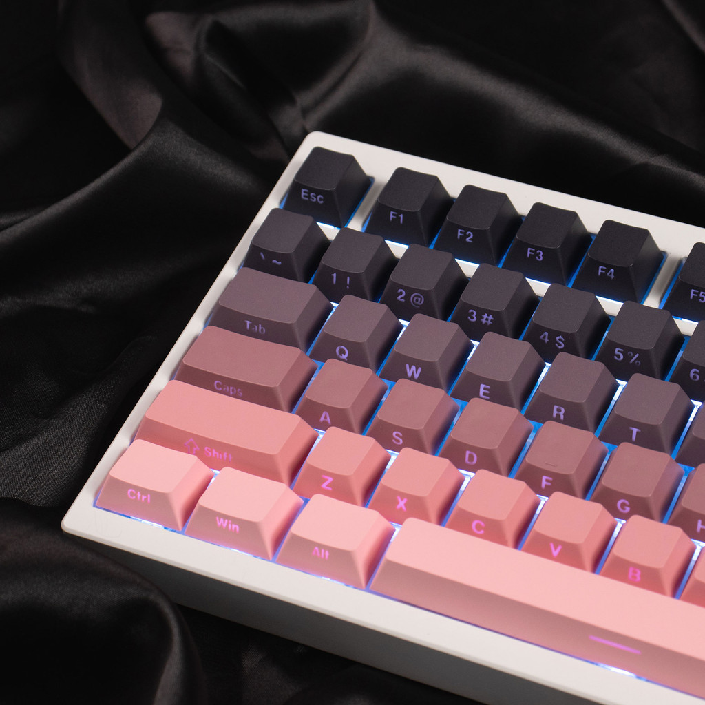Blackberry Keycaps Gradient Black Pink RGB Shine through Side Print PBT ...