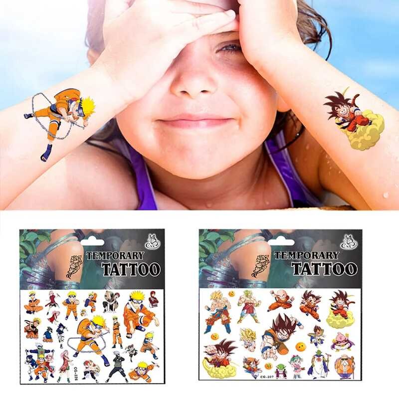 a Anime Dragon Ball Naruto Tattoo Stickers Cartoon Son Goku Uzumaki ...