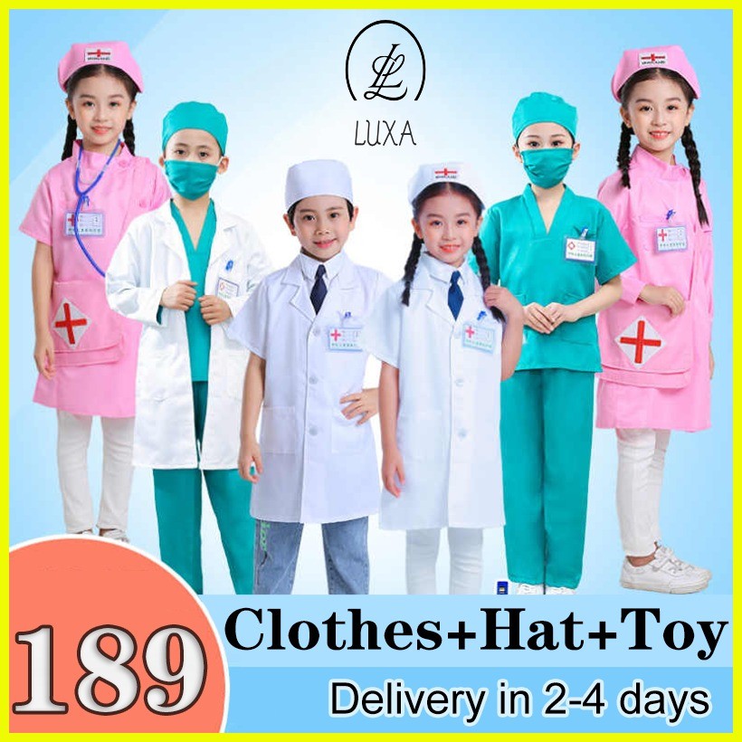 ♈ Doctor Costume for Girls Nurse Uniform Surgical Gown Doctor Outfit ...