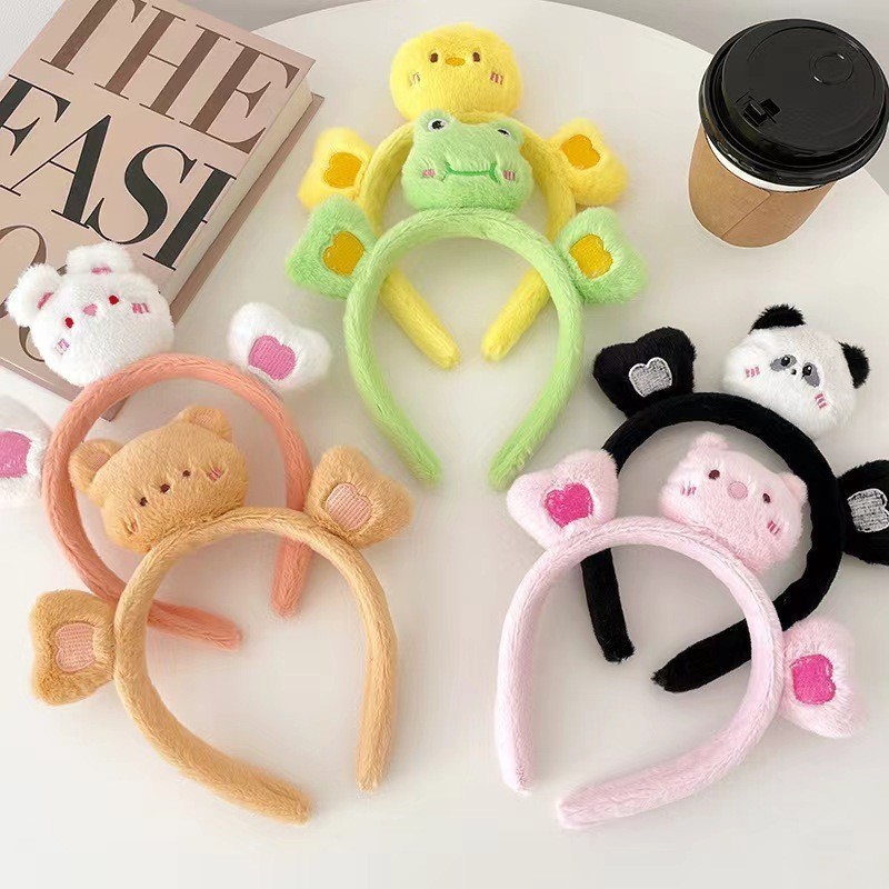Cute Spring Bear Plush Headband for Men Women Funny Cartoon Animal Hair ...