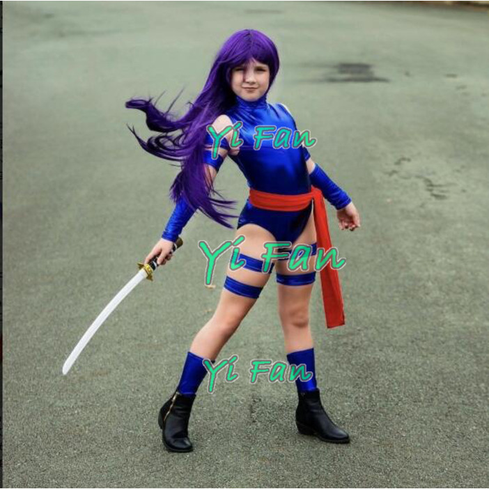 §ˉ Psylocke Superhero Shiny Metallic Girl Cosplay Costume For Halloween ...