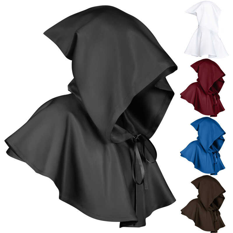 Grim Cowl Halloween Cloak Medieval Wicca Pagan Hood Hat Cosplay ...