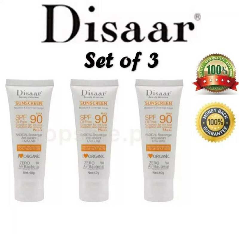( Set Of 3 ) Disaar Facial Sunscreen Cream SPF 90 Pa+ Moisturizing Skin ...