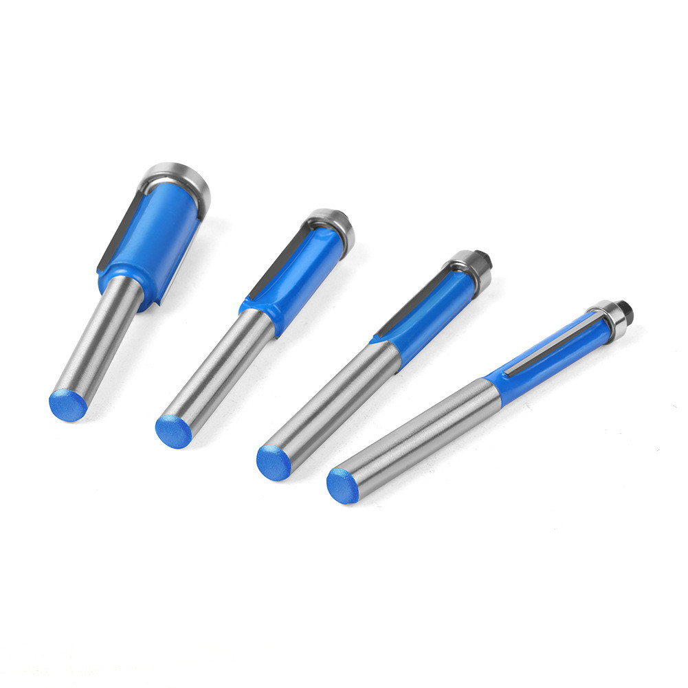 8mm Shank Flush Trim Router Bit with Bearing, Double Flute Straight Bit ...