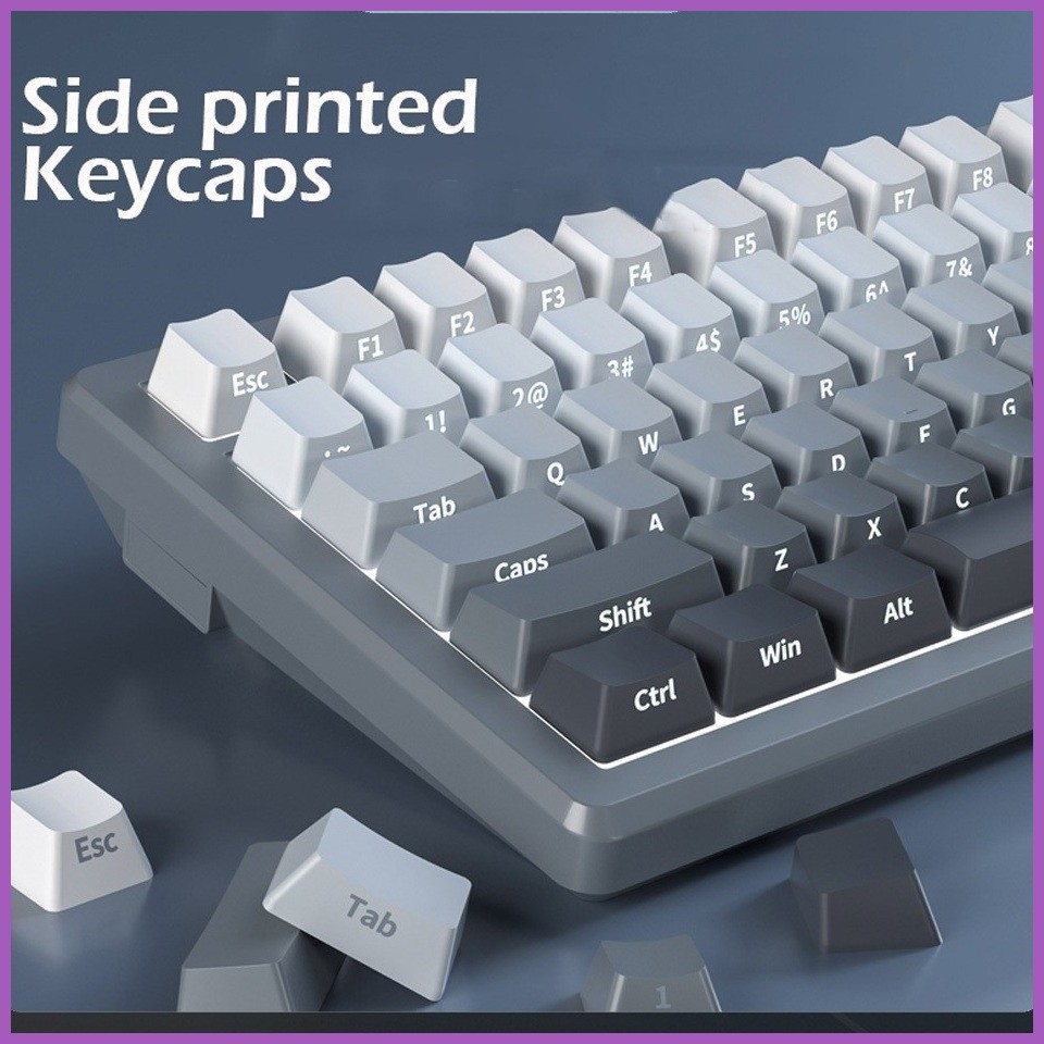 132 keys Gradient Keycaps PBT Mechanical Keyboard Keycaps Side Engraved ...