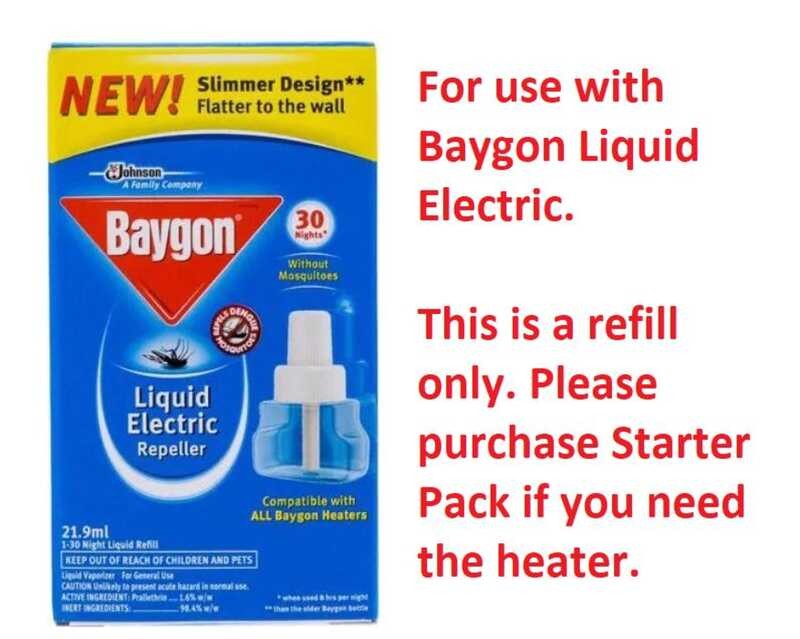REFILL ONLY Baygon Anti-Dengue Mosquitoes Liquid Repeller 19.8G - 30 ...