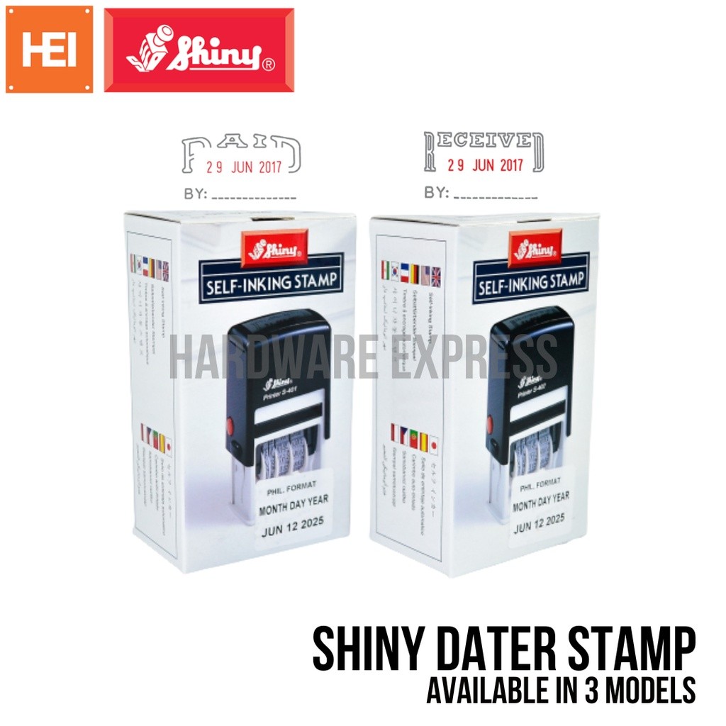 SHINY Dater with Received Self-Inking Stamp (RECEIVED / PAID) | Shopee ...