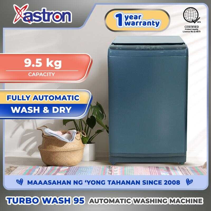 Astron TURBO WASH 95 Automatic Washing Hine (Wash And Dry) (9.5 Kg) | Rust Proof Plastic Body ...