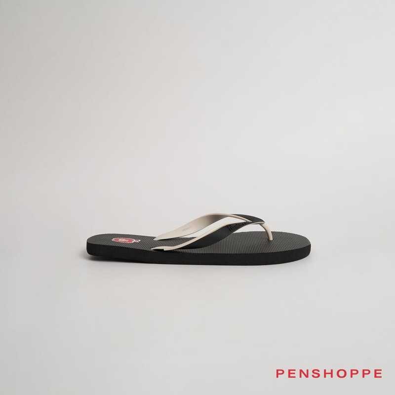 Penshoppe Two-Tone Strap Flip Flops Slippers With Branding For Men ...