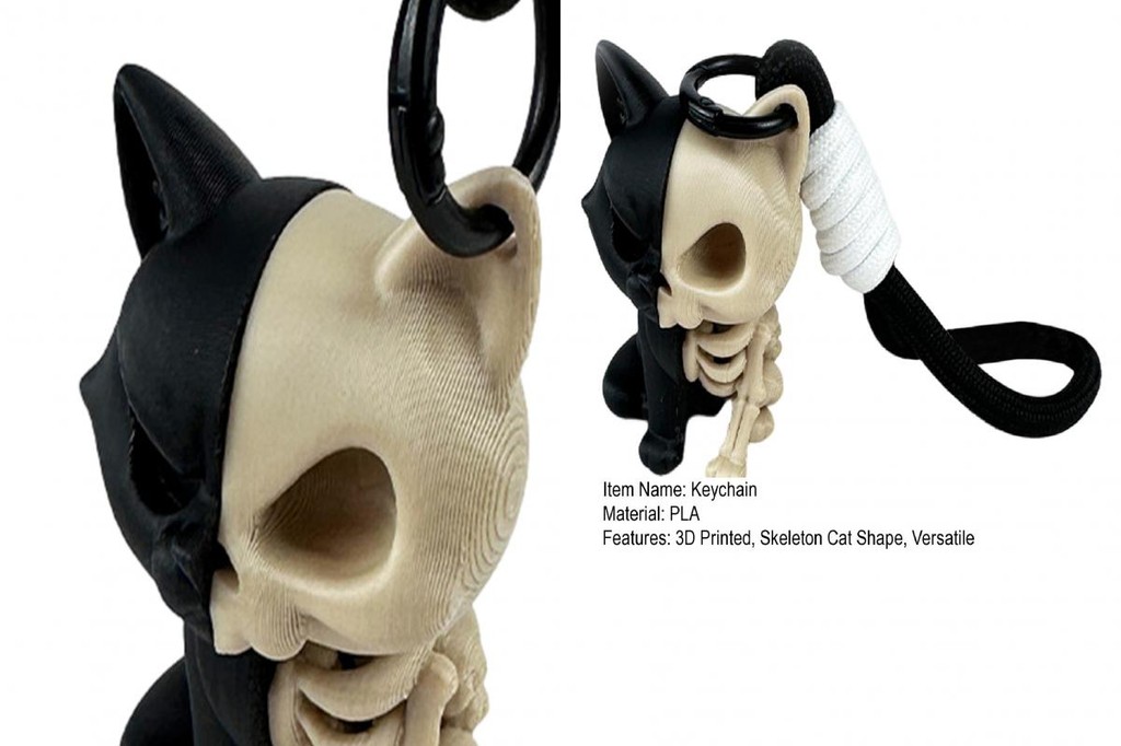 Poseable Skeleton Cat Figurine Cute Skeleton Cat Figurine Unique 3d ...
