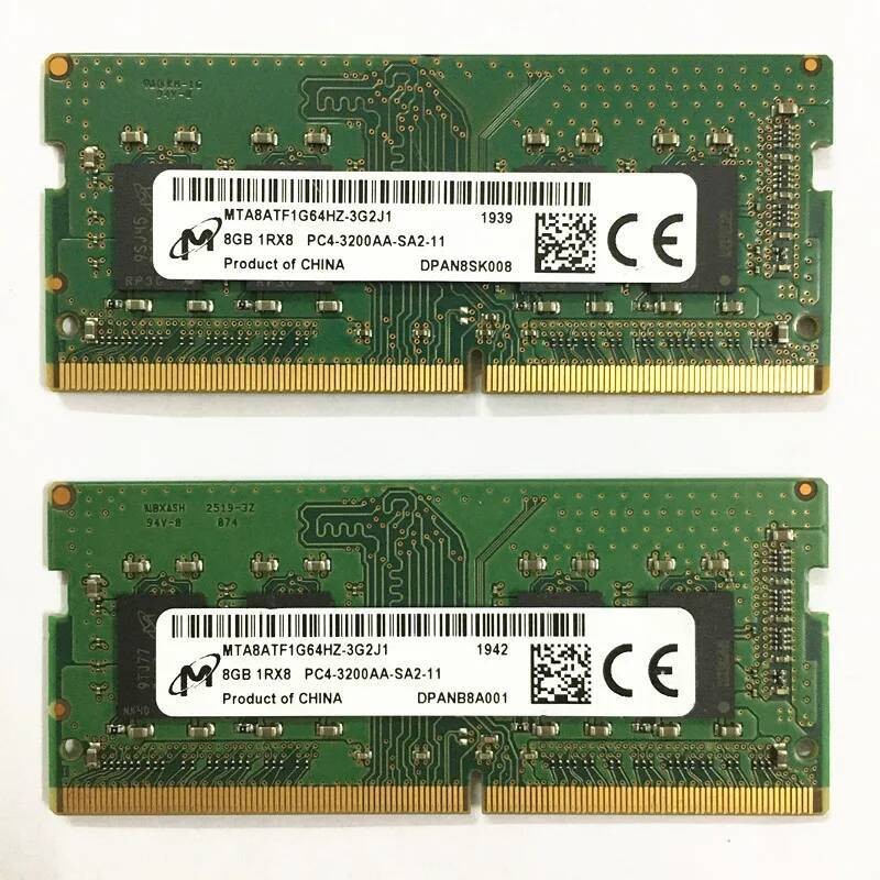 3200MHz Micron MTA8ATF1G64HZ-3G2R1/3G2J1 RAMs SO-DIMM 1.2V DDR4 8GB ...