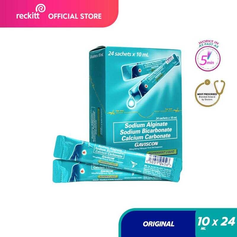 7D33 Gaviscon Original Antacid Liquid Sachet 10Ml (Bundle Of 24) For ...