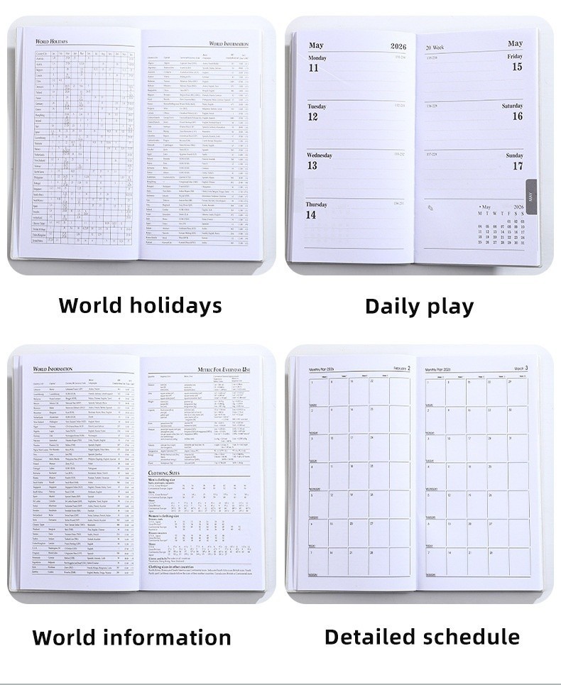 2026 A6 Weekly Planner – Pocket-Size PU Leather Cover, 365 Days Agenda ...