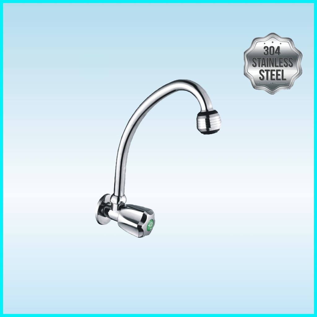 STAINLES STEEL GOOSE NECK FAUCET WALL TYPE STAINLESS STEAL | Shopee ...