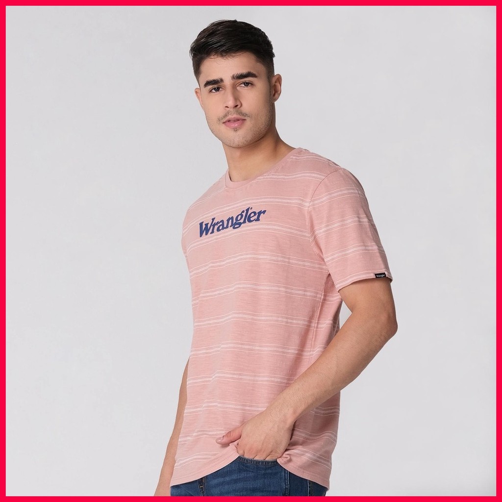 Wrangler Men's Stripes T-Shirt in Misty Rose | Shopee Philippines