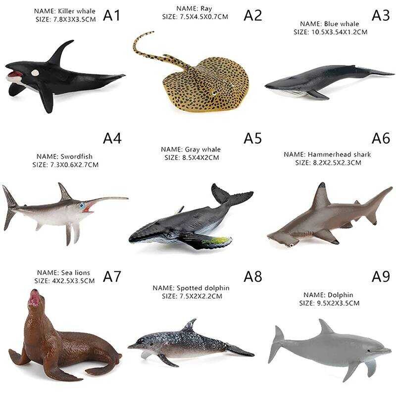 Simulation Marine Life Action Figures Ocean Animal Model Educational ...