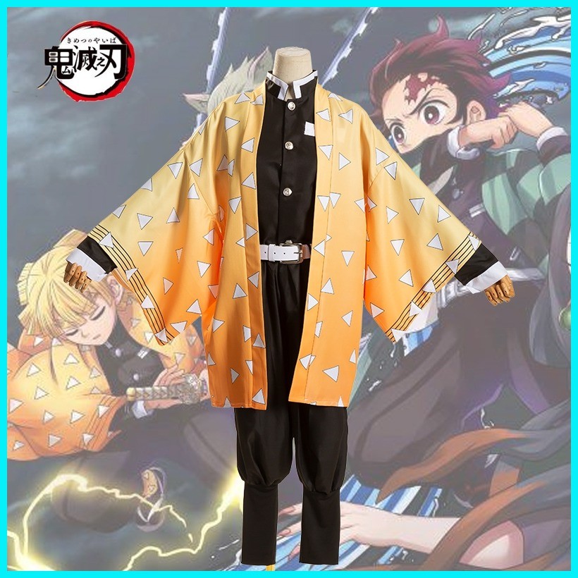 Agatsuma Zenitsu Demon Slayer kimetsu no yaiba Cosplay Kinmono Costume ...