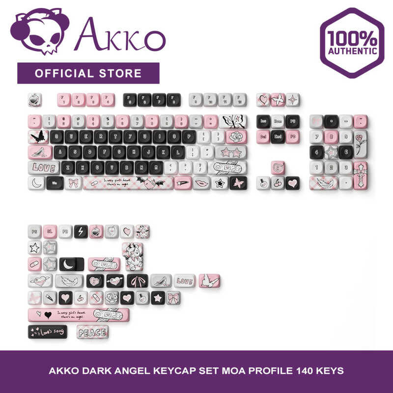Akko Dark Angel Keycap Set MOA Profile 140 Keys Da2 | Shopee Philippines