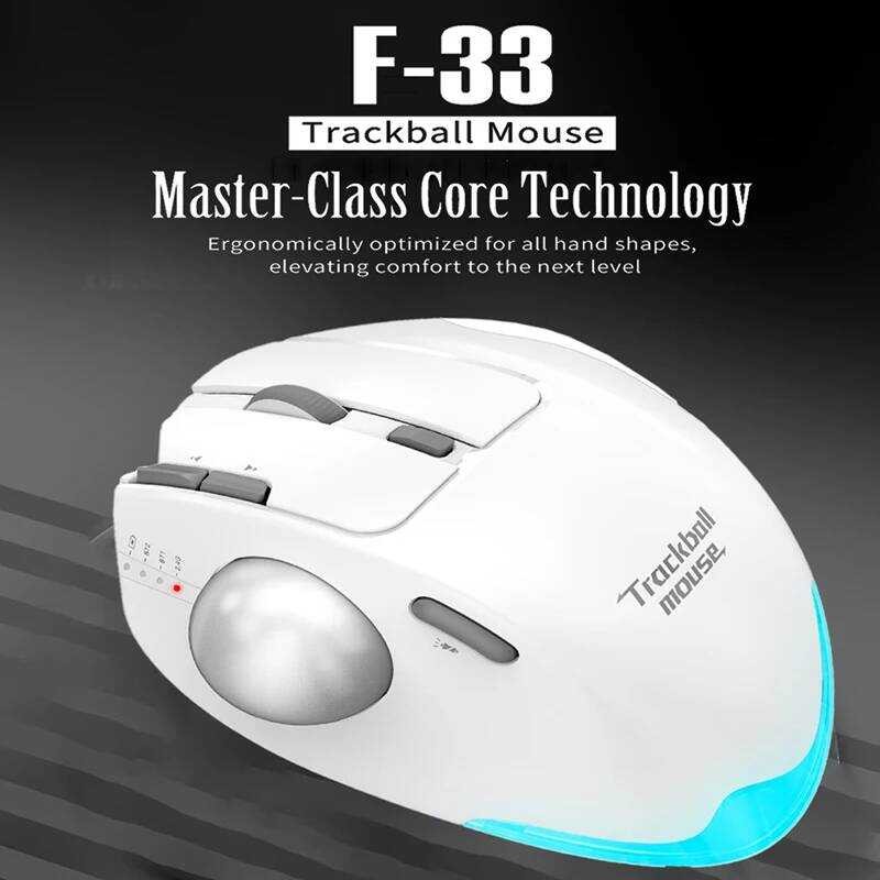 2.4G Wireless Trackball Mouse Bluetooth Mouse Easy Thumb Control ...