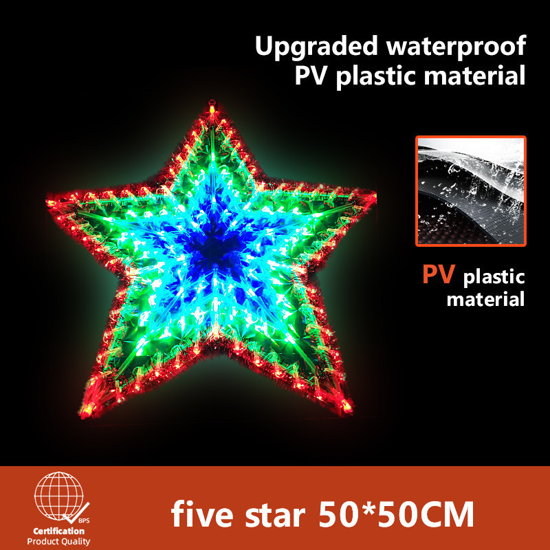 Parol Christmas Decor Solar LED Light Waterproof Tricolor Lamp with 8 ...